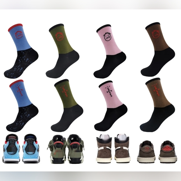 Underwear & Socks | Travis Scott Cactus Jack Black Pink Crew Socks ...